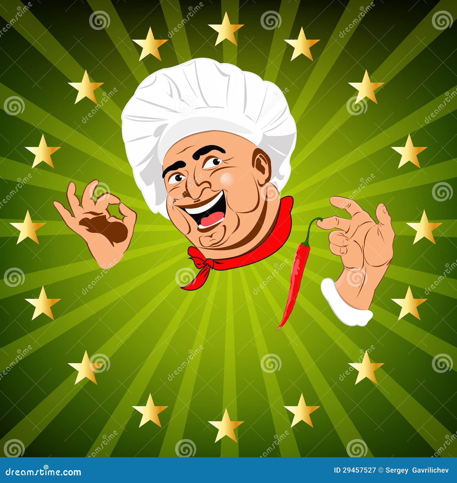 Funny Chef.Sticker stock illustration. Illustration of body - 29457527