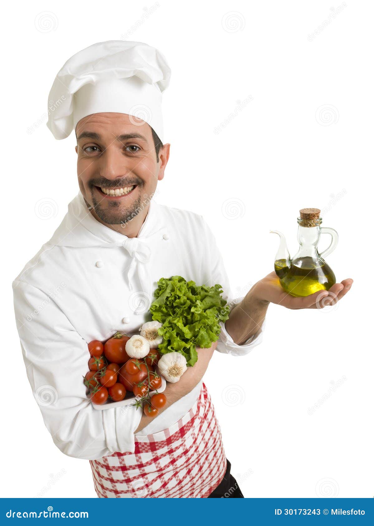 Funny chef stock image. Image of chef, white, salad, garlic - 30173243