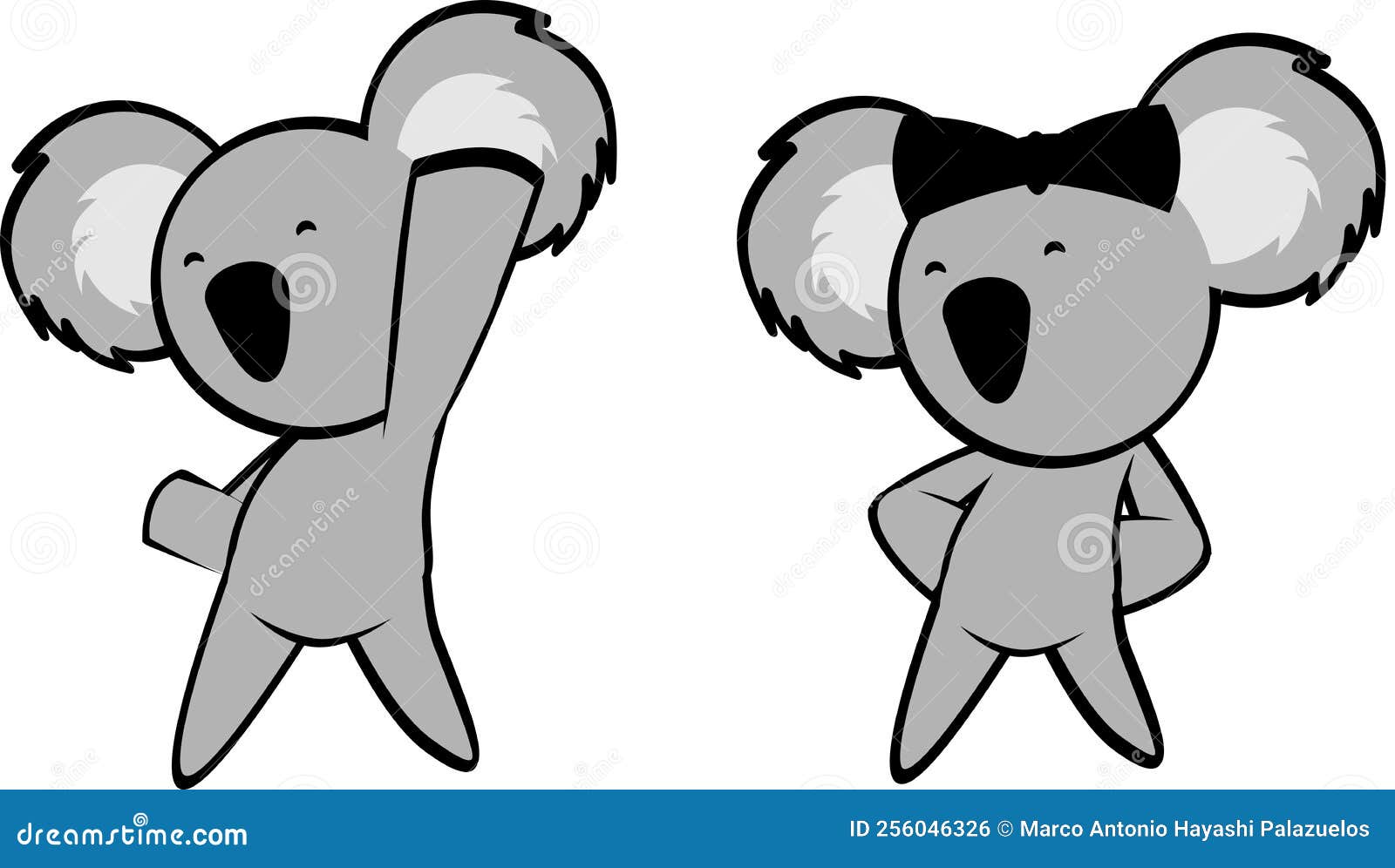 Funny Chibi Koala Cartoon Set Illustration in Vector Format Stock ...