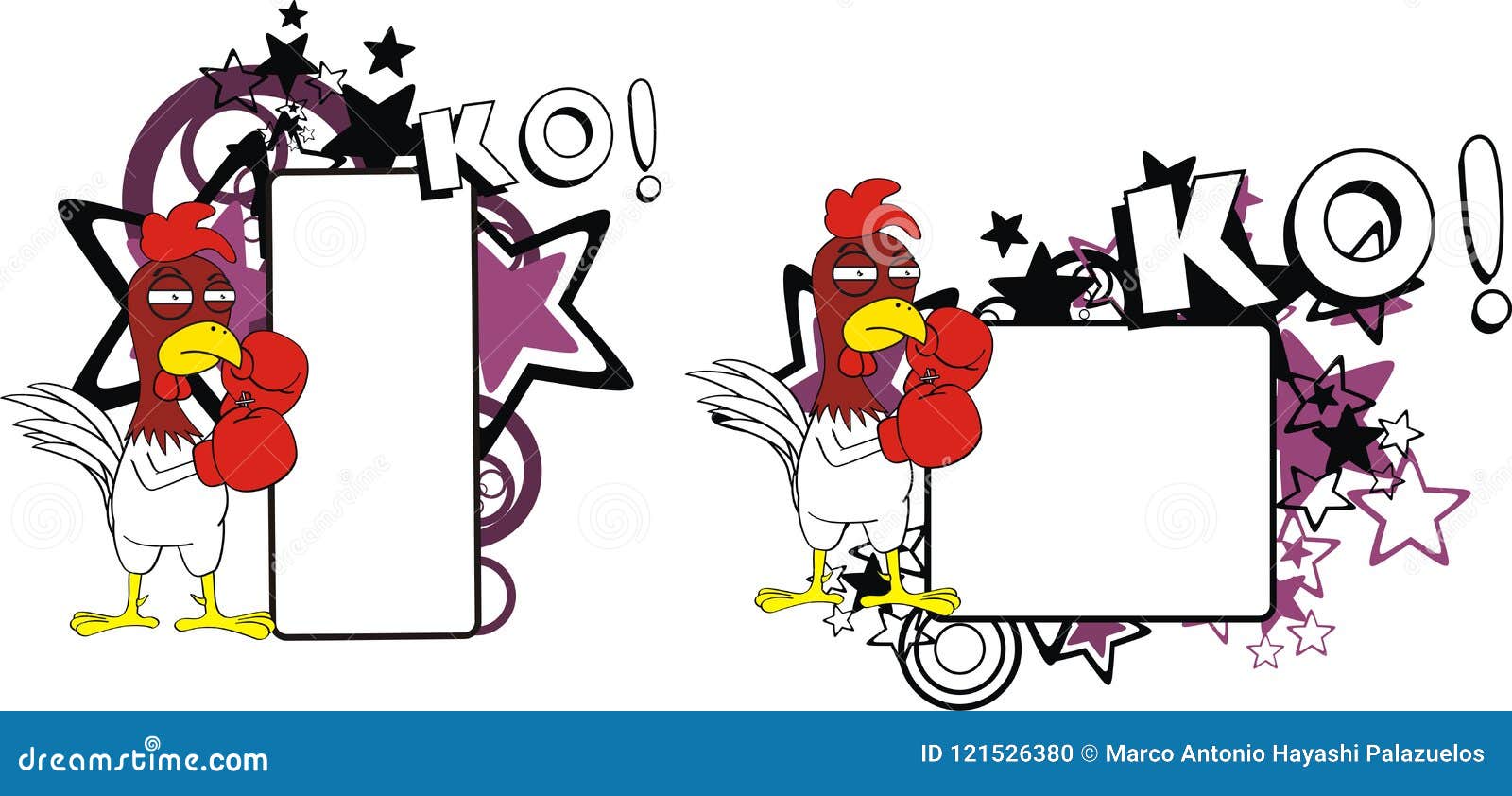 Grumpy Chicken Boxing Cartoon Copyspace Stock Vector - Illustration of ...