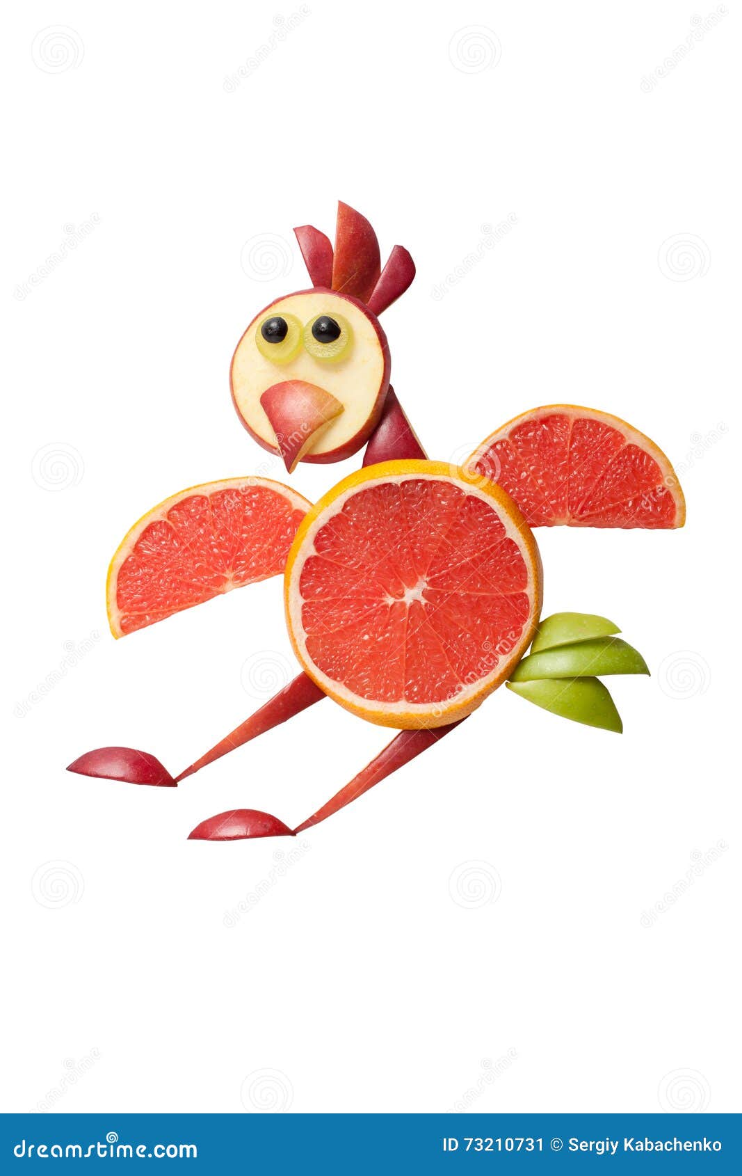 Funny Chicken Made of Fruits Stock Image - Image of healthy, happy ...