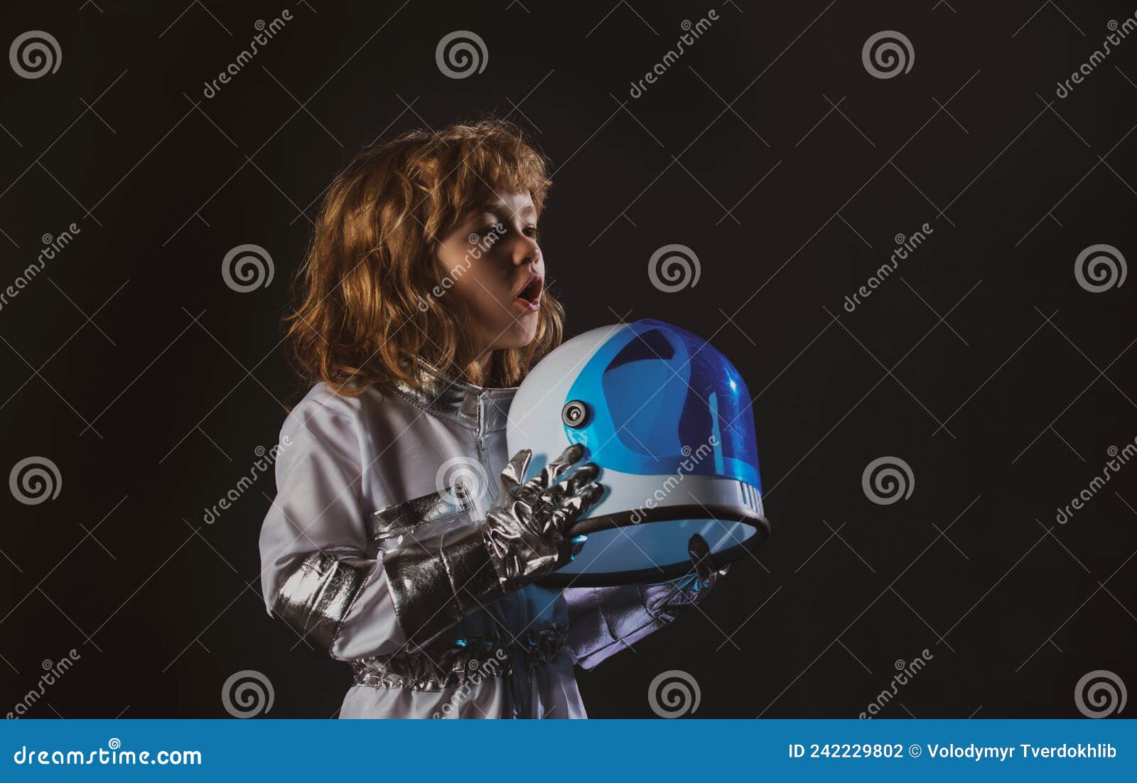 Funny Child Boy Playing Astronaut or Spaceman. Stock Photo - Image of ...
