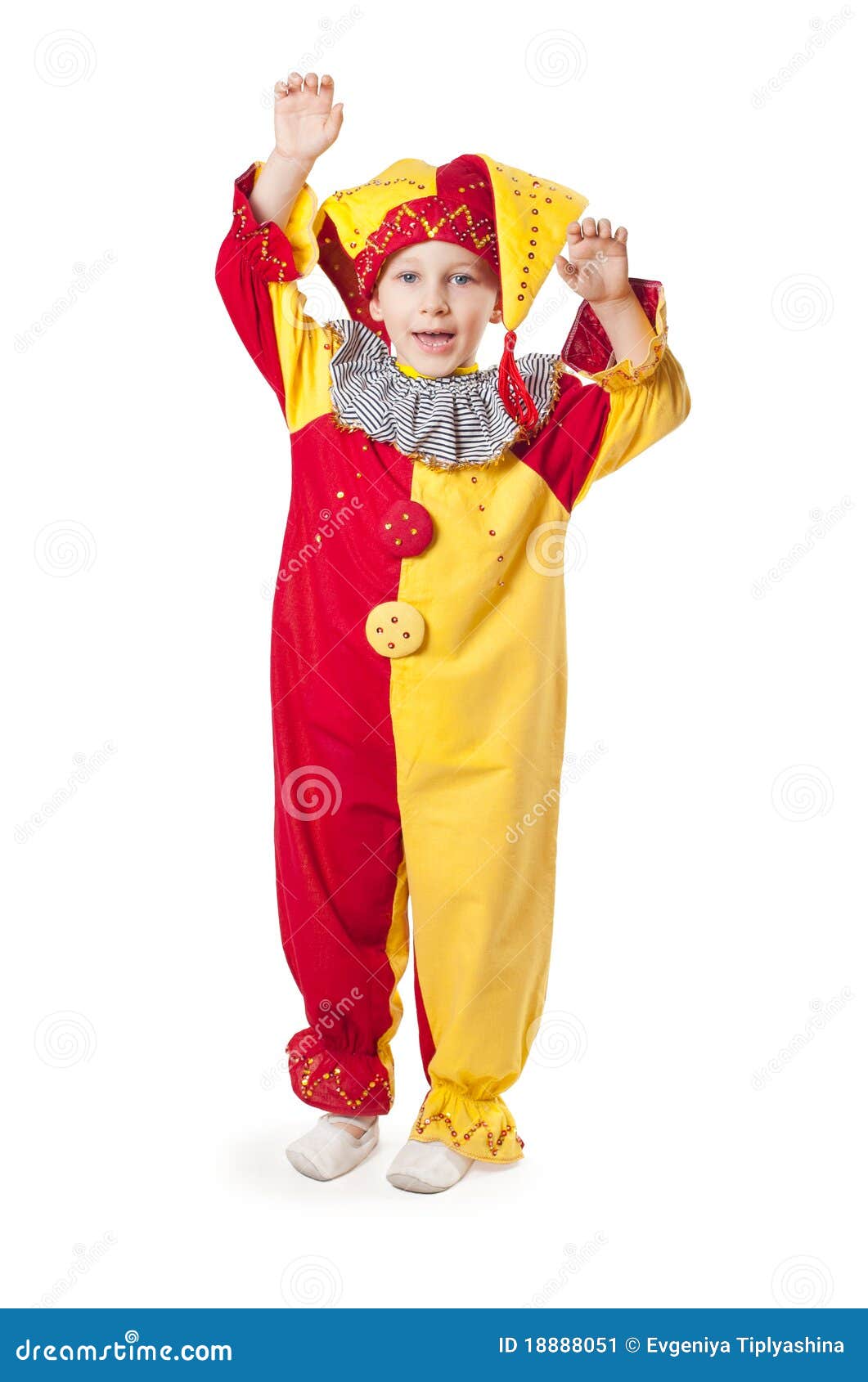 Funny child clown costume stock image. Image of gladness - 18888051