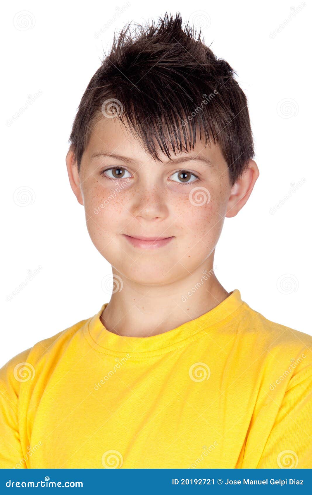 Funny Child with Yellow T-shirt Stock Image - Image of care, childhood ...