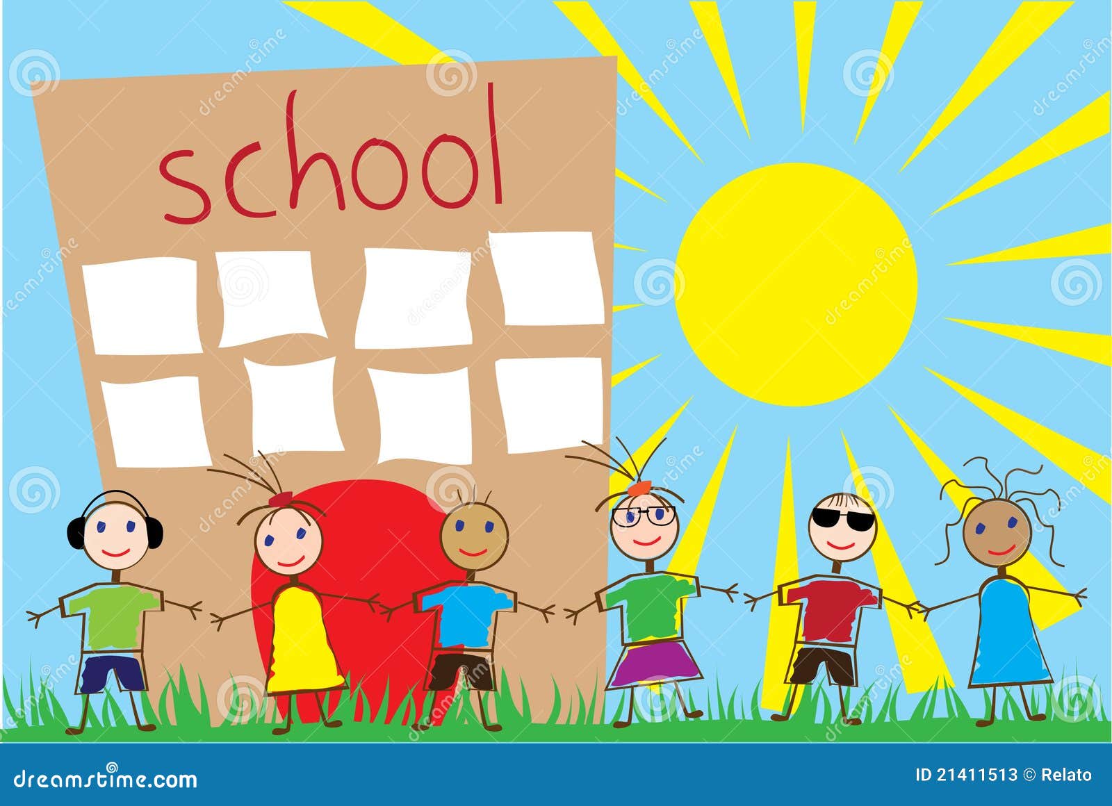 Funny Children Playing Indians Dressed In Injun Costume Vector Set ...