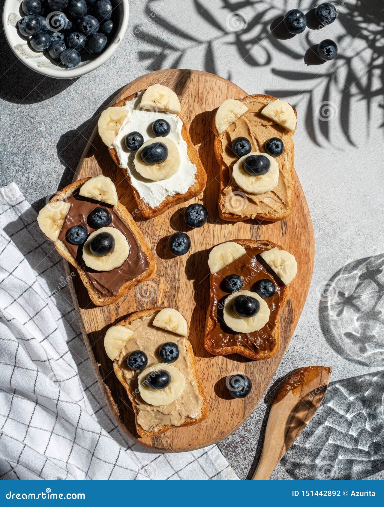 Funny children bear toasts stock photo. Image of cream - 151442892