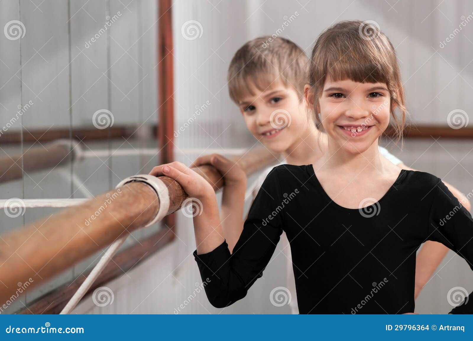 Children Standing at Ballet Barre Stock Photo - Image of concepts ...