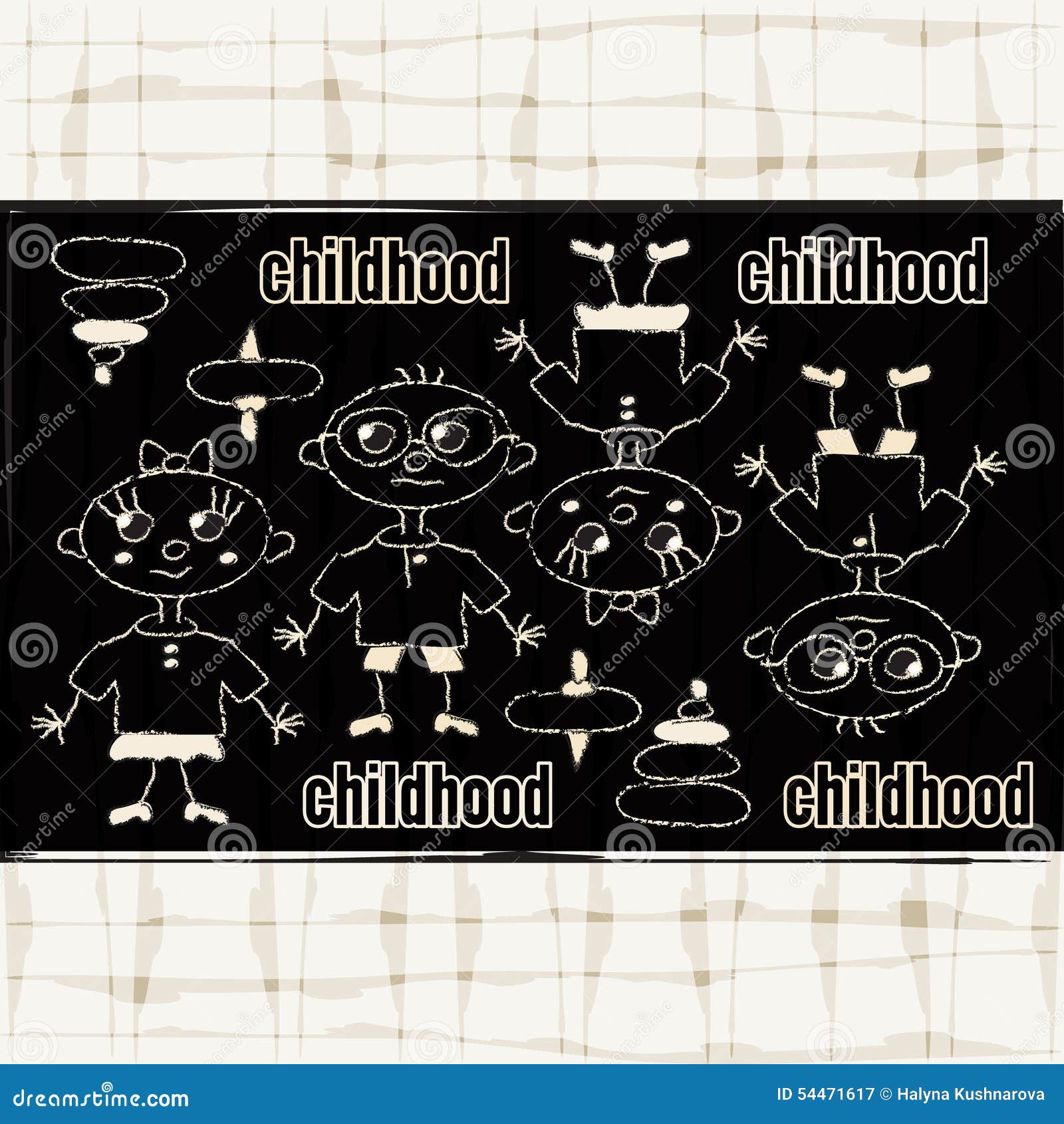 Funny Childrens Chalk Drawing Stock Vector - Illustration of ...