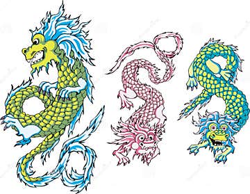 Funny chinese dragons stock vector. Illustration of character - 26272151