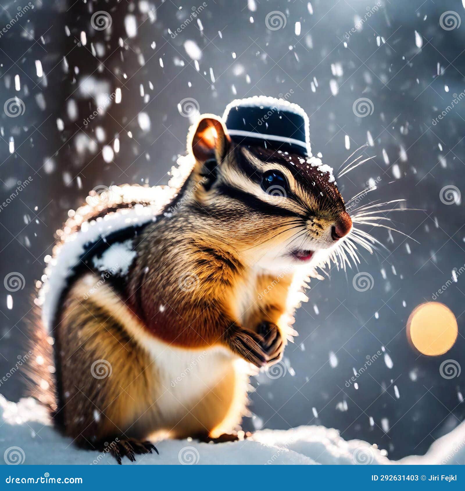 Funny Chipmunk with a Christmas Hat Stock Image - Image of christmas ...