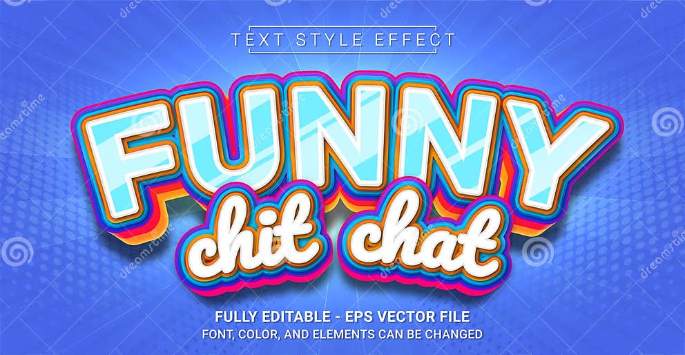Funny Chit-chat Text Style Effect. Editable Graphic Text Template Stock ...