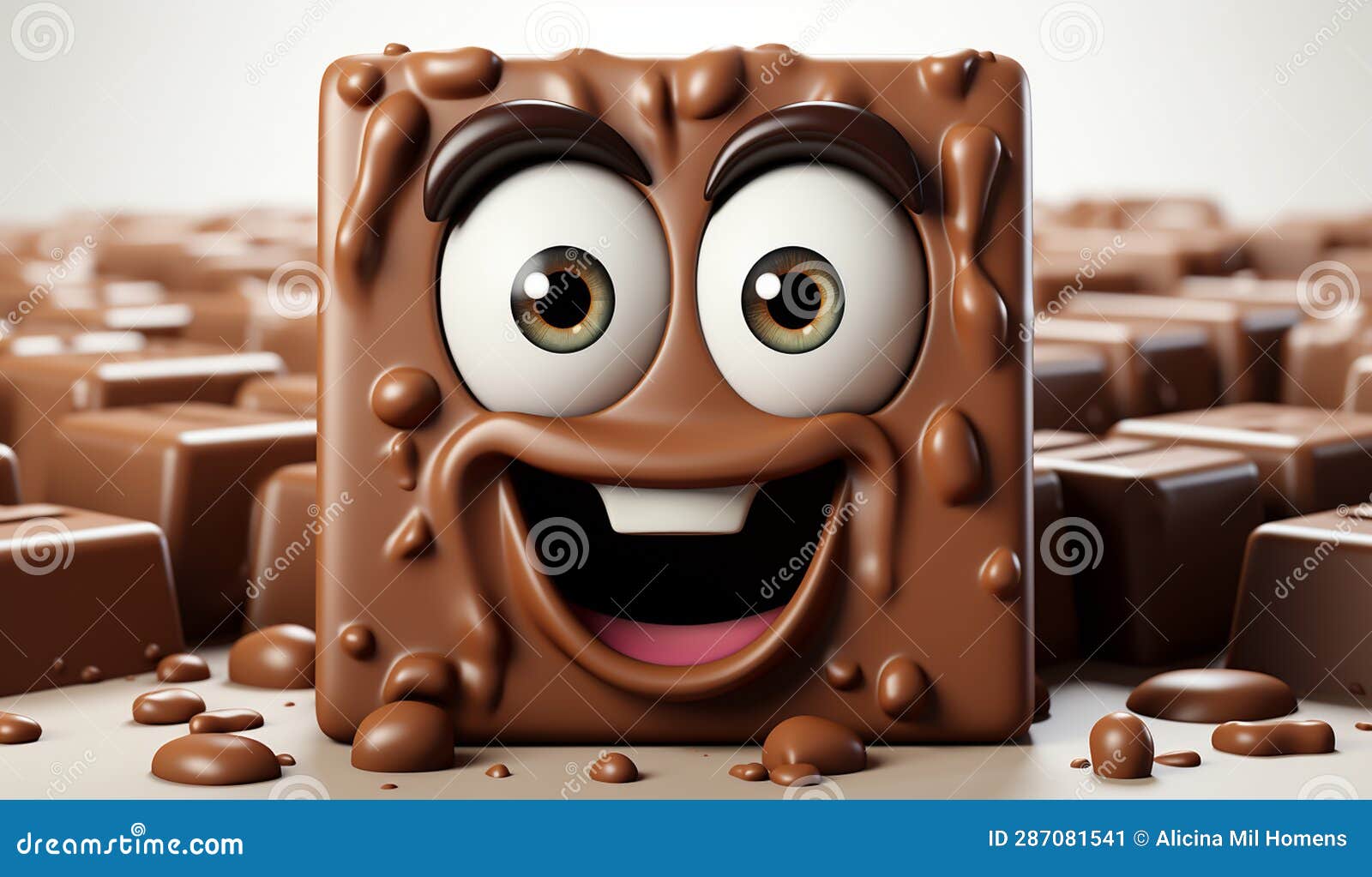 Funny Chocolate with Smiling Face. AI Generated Stock Illustration ...
