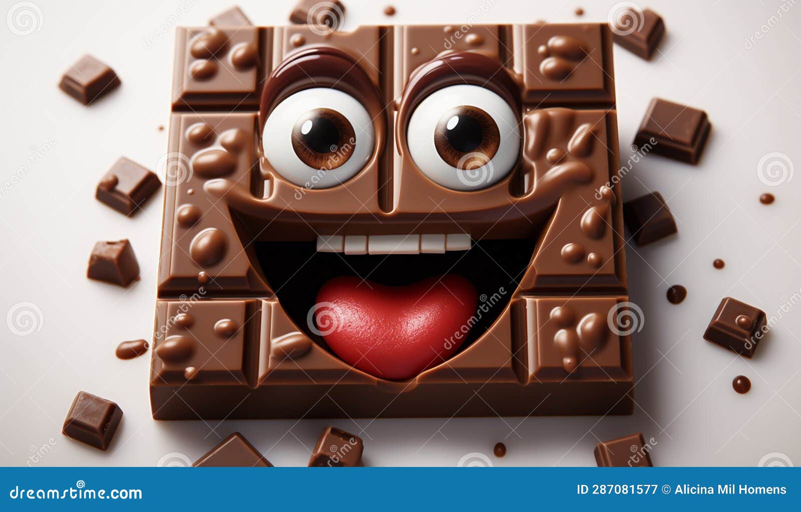 Funny Chocolate with Smiling Face. AI Generated Stock Illustration ...