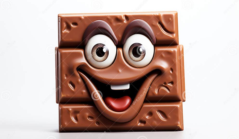 Funny Chocolate with Smiling Face. AI Generated Stock Illustration ...
