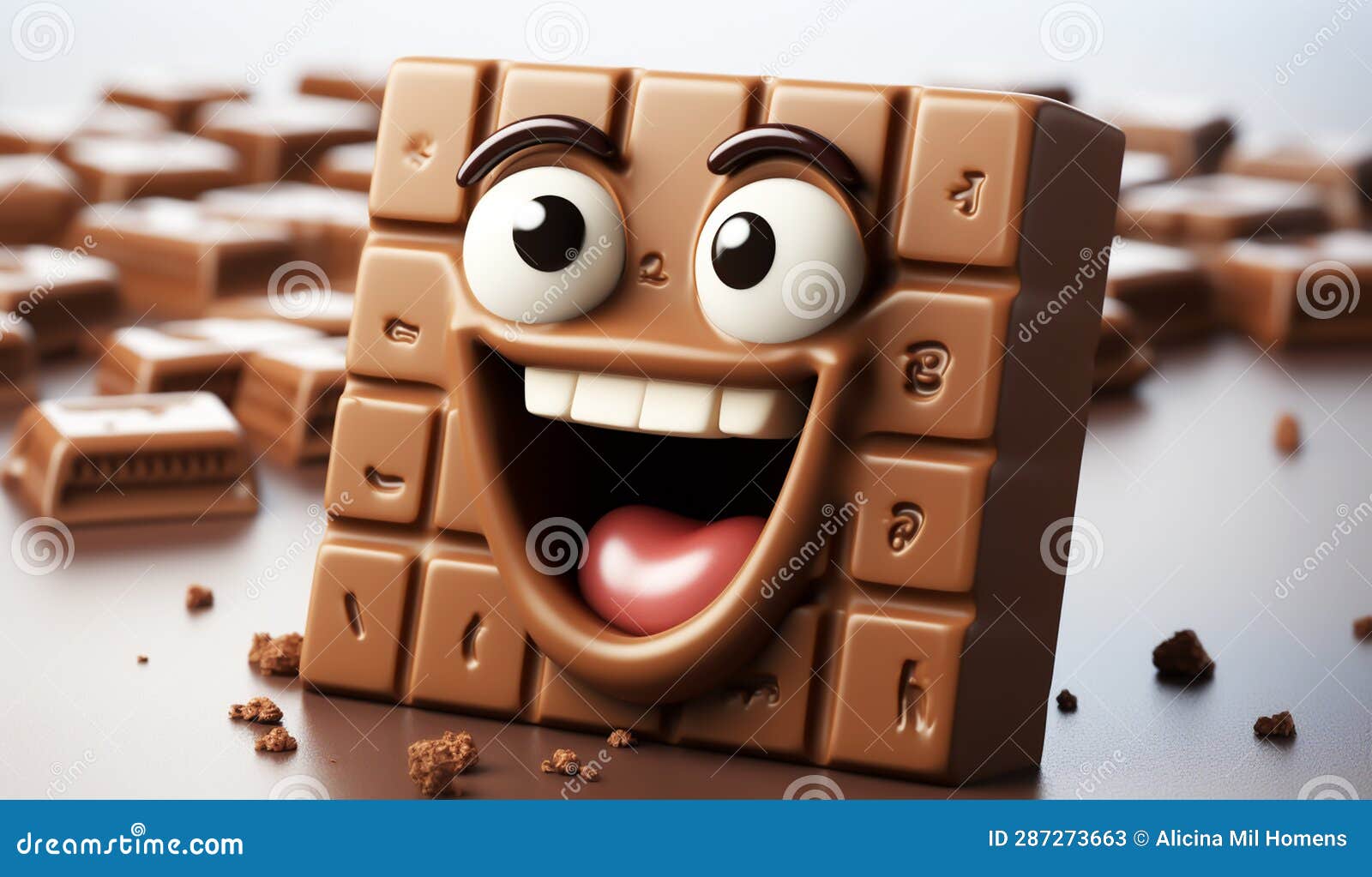 Funny Chocolate with Smiling Face. AI Generated Stock Illustration ...