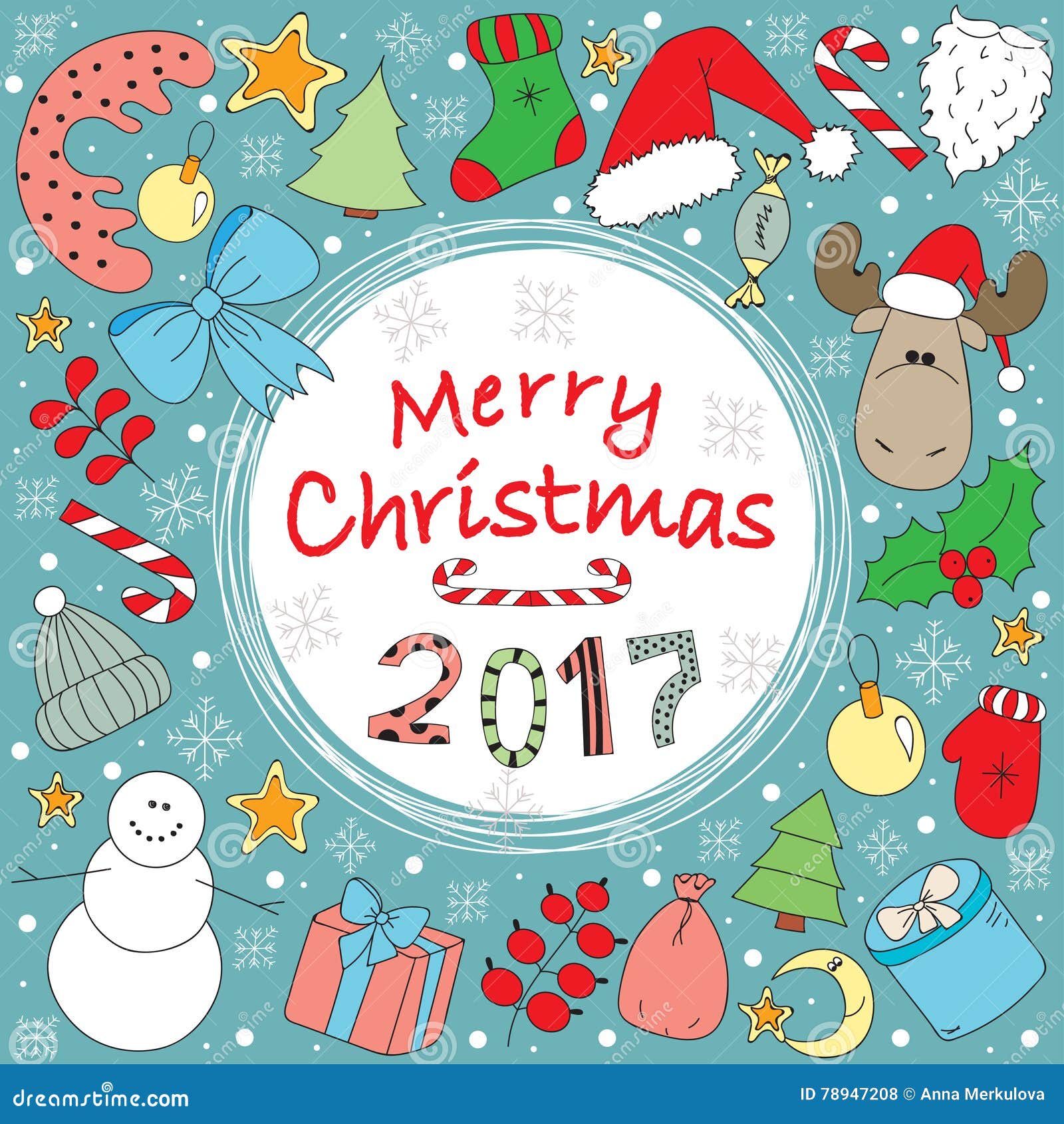 Funny Christmas Card Design Stock Vector - Illustration of christmas ...