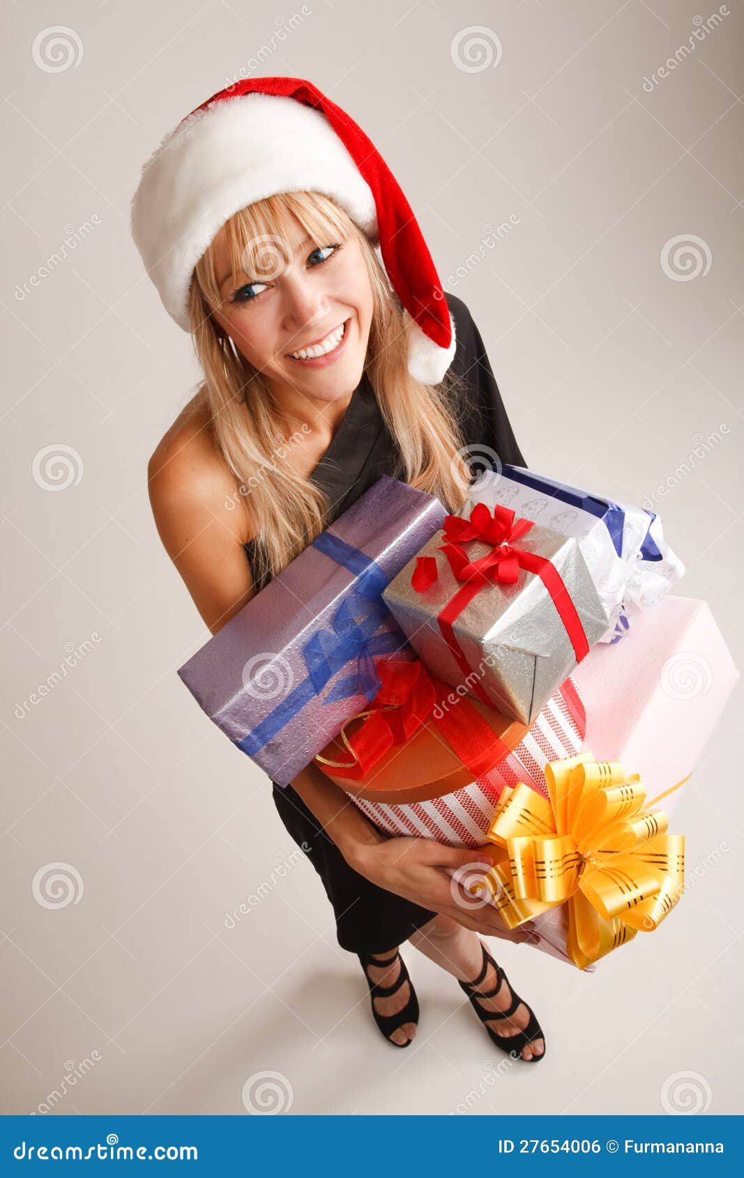 Funny christmas girl stock photo. Image of enjoying, female - 27654006