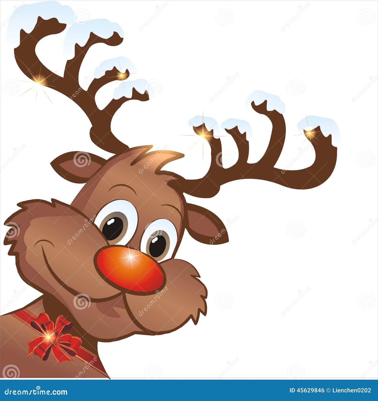 Funny christmas reindeer stock illustration. Illustration of list ...