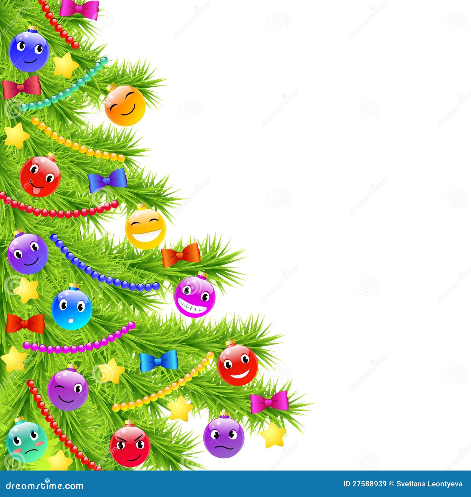 Funny christmas tree stock vector. Illustration of greeting - 27588939