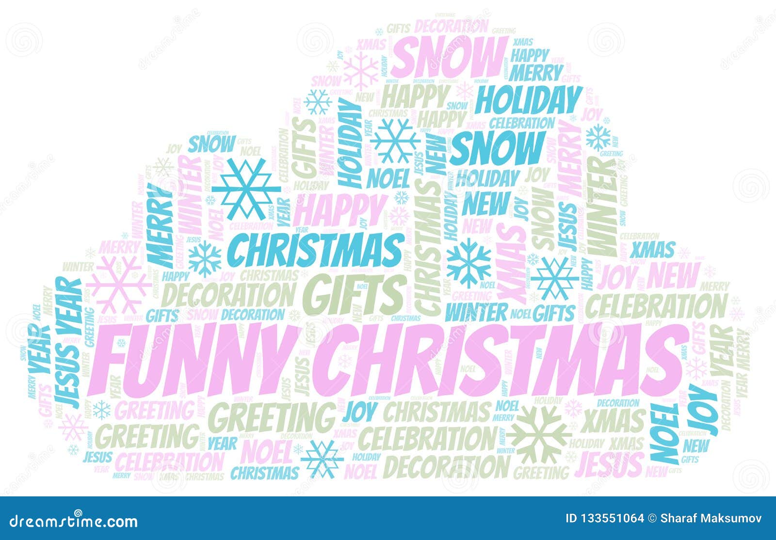 Funny Christmas word cloud stock illustration. Illustration of happy ...
