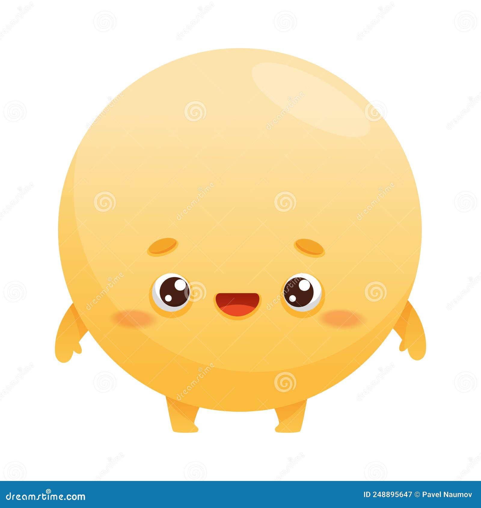 Funny Circle As Geometric Shape Character with Smiling Face Expression ...