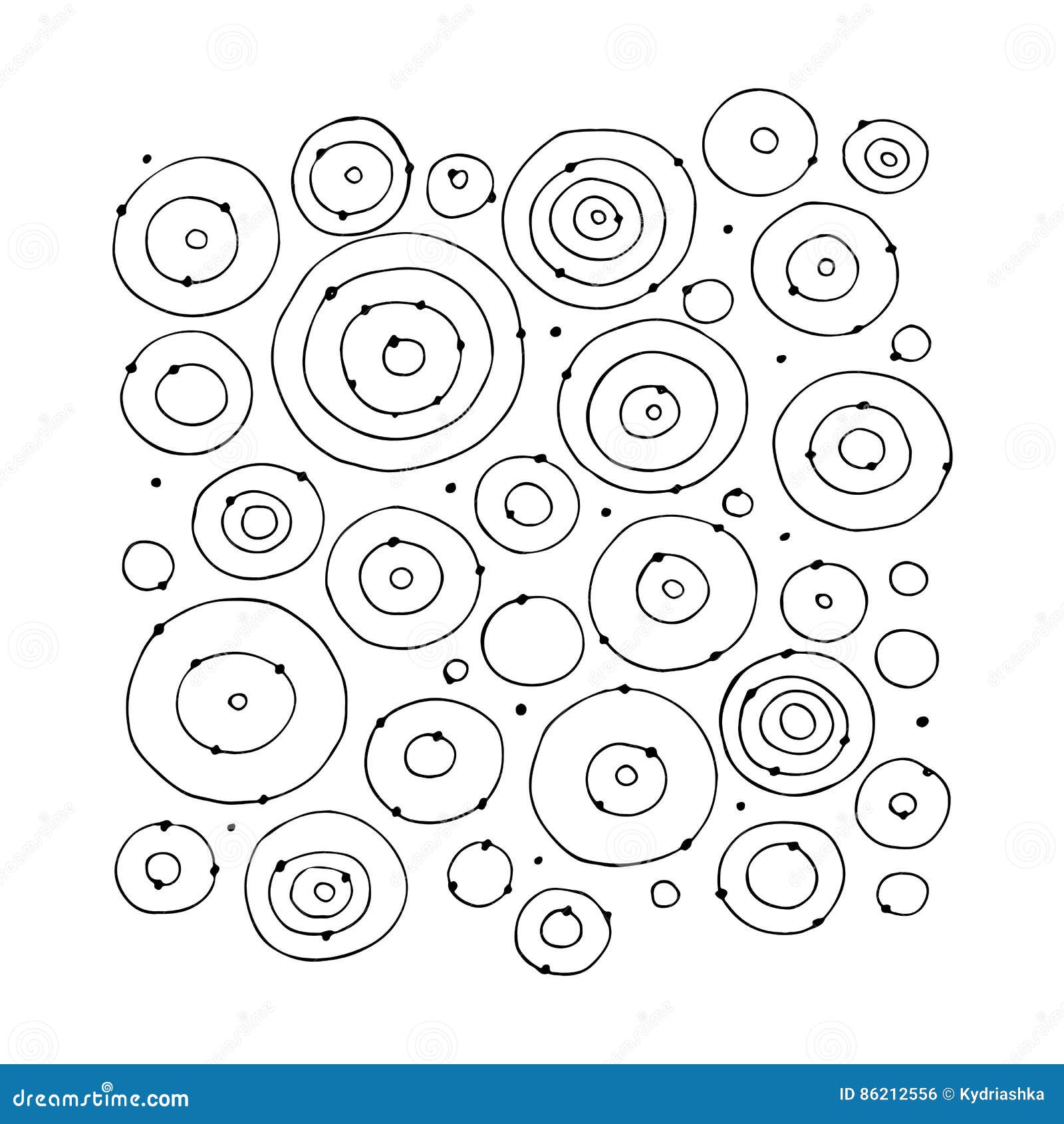 Funny Circles Abstract, Sketch for Your Design Stock Vector ...