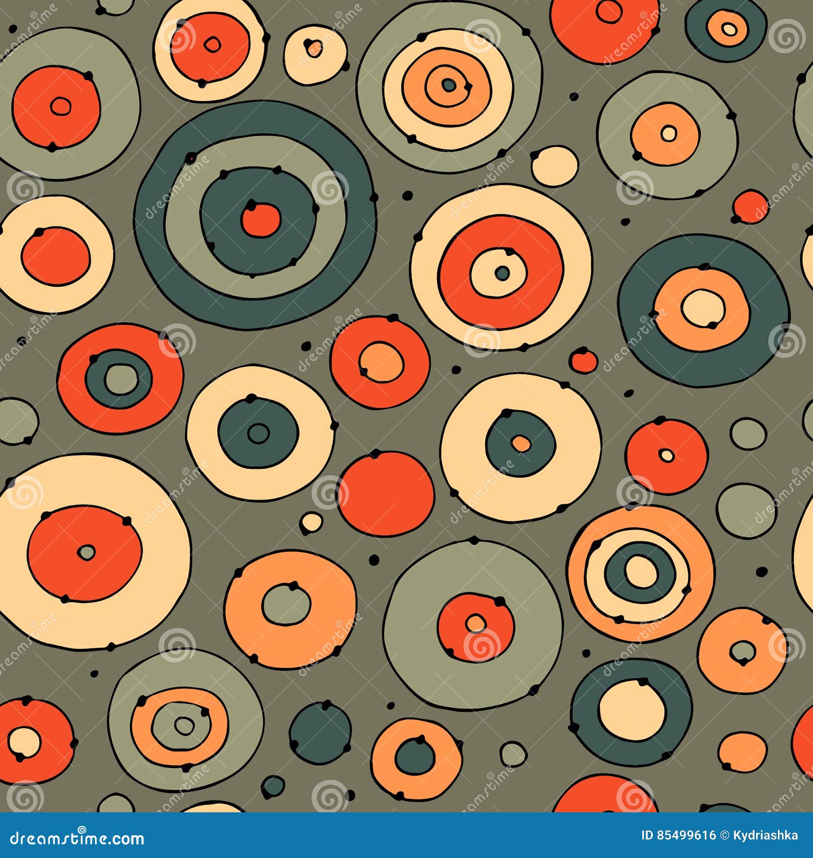 Funny Circles Colorful, Seamless Pattern for Your Design Stock Vector ...