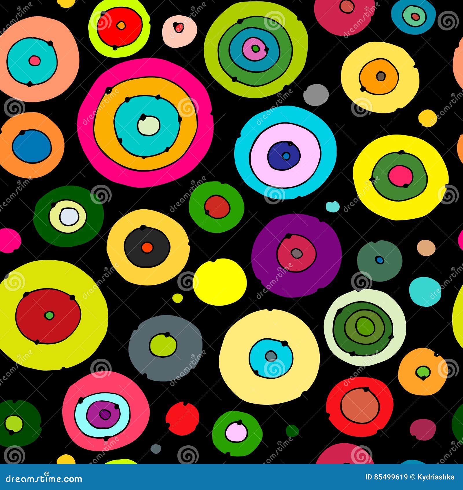 Funny Circles Colorful, Seamless Pattern for Your Design Stock Vector ...