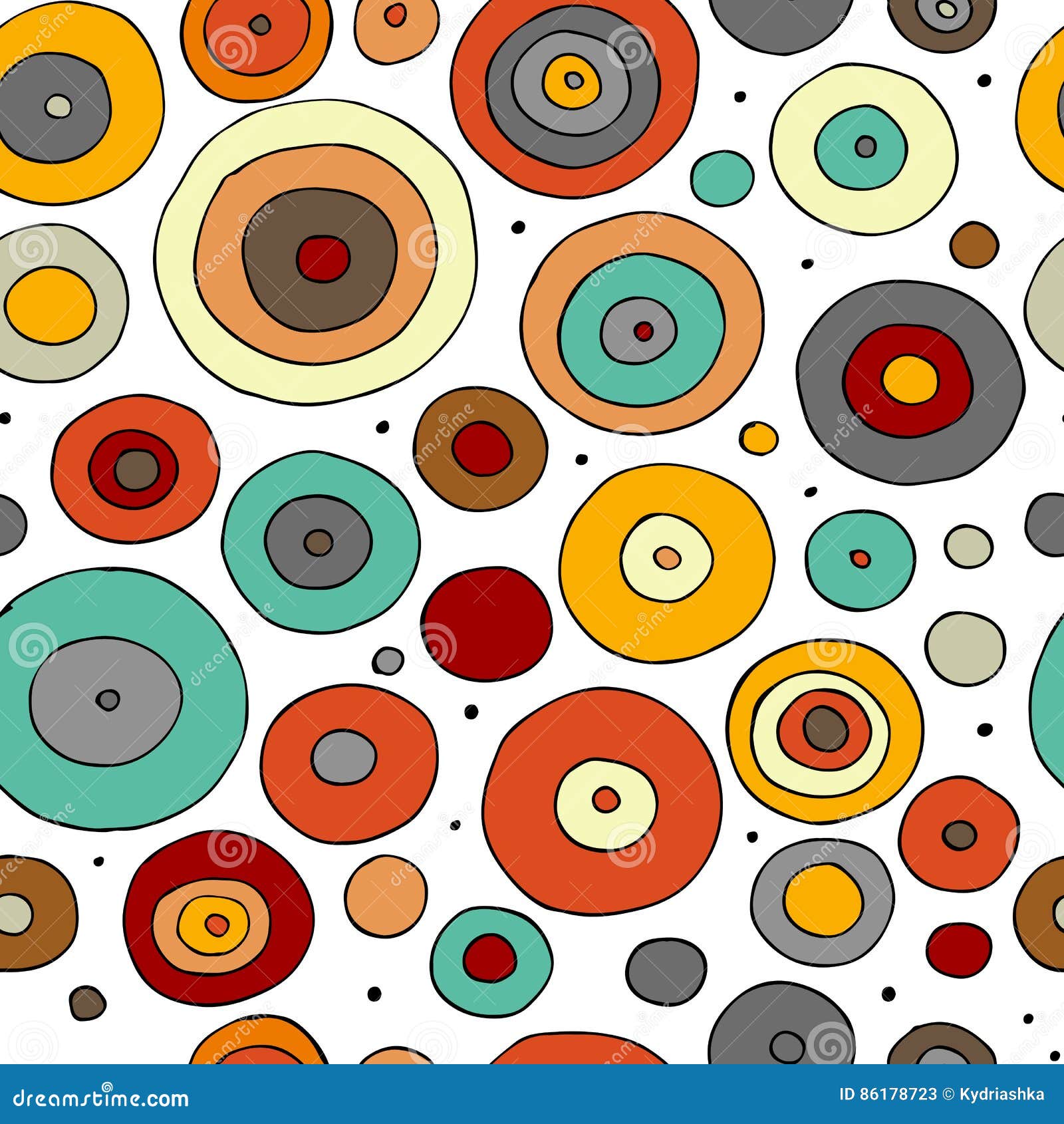 Funny Circles Colorful, Seamless Pattern for Your Design Stock Vector ...