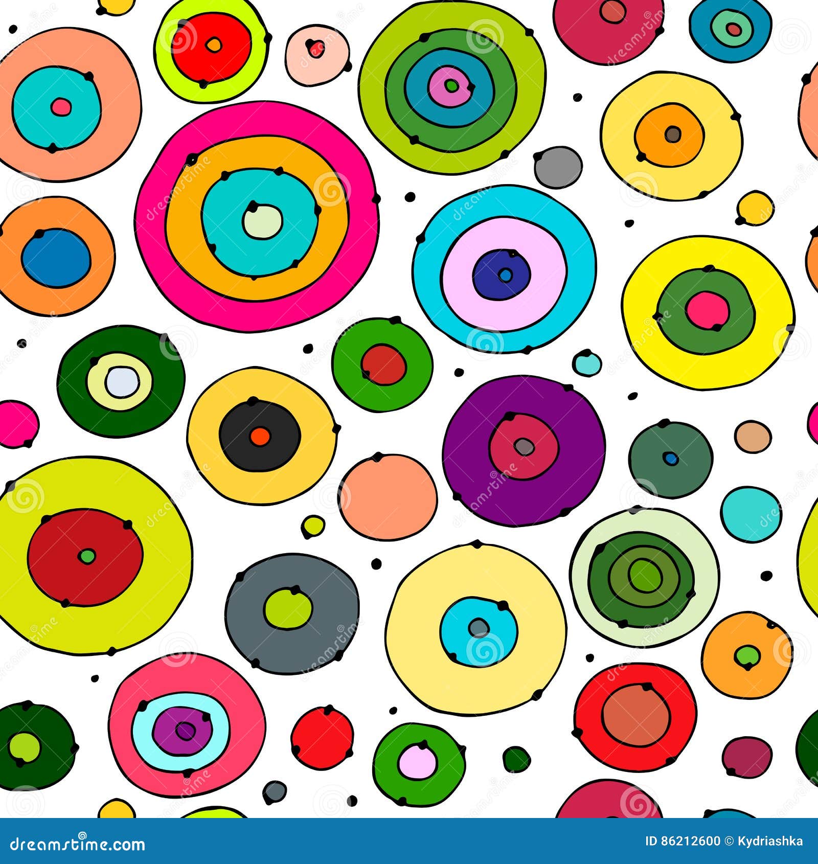 Funny Circles Colorful, Seamless Pattern for Your Design Stock Vector ...