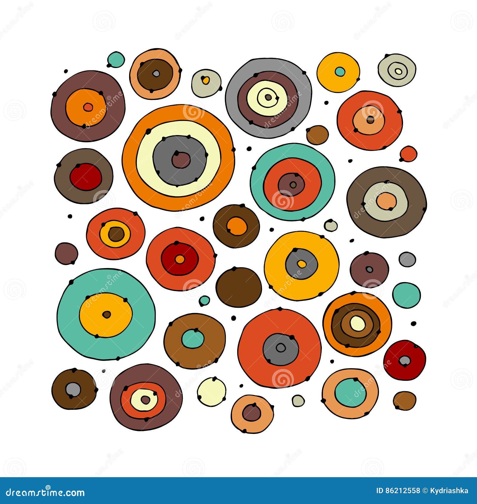 Funny Circles Colorful, Sketch for Your Design Stock Vector ...