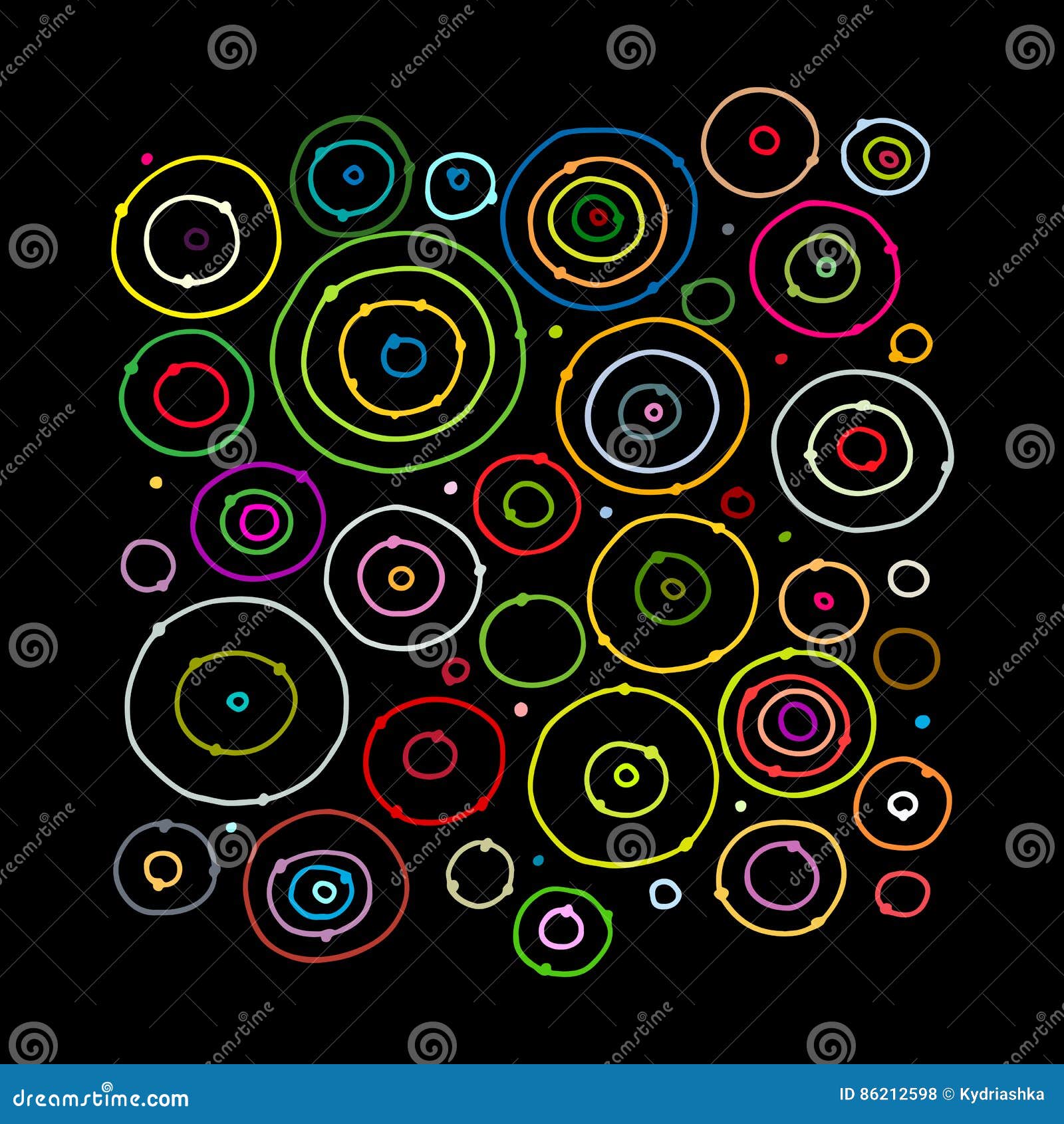 Funny Circles Colorful, Sketch for Your Design Stock Vector ...