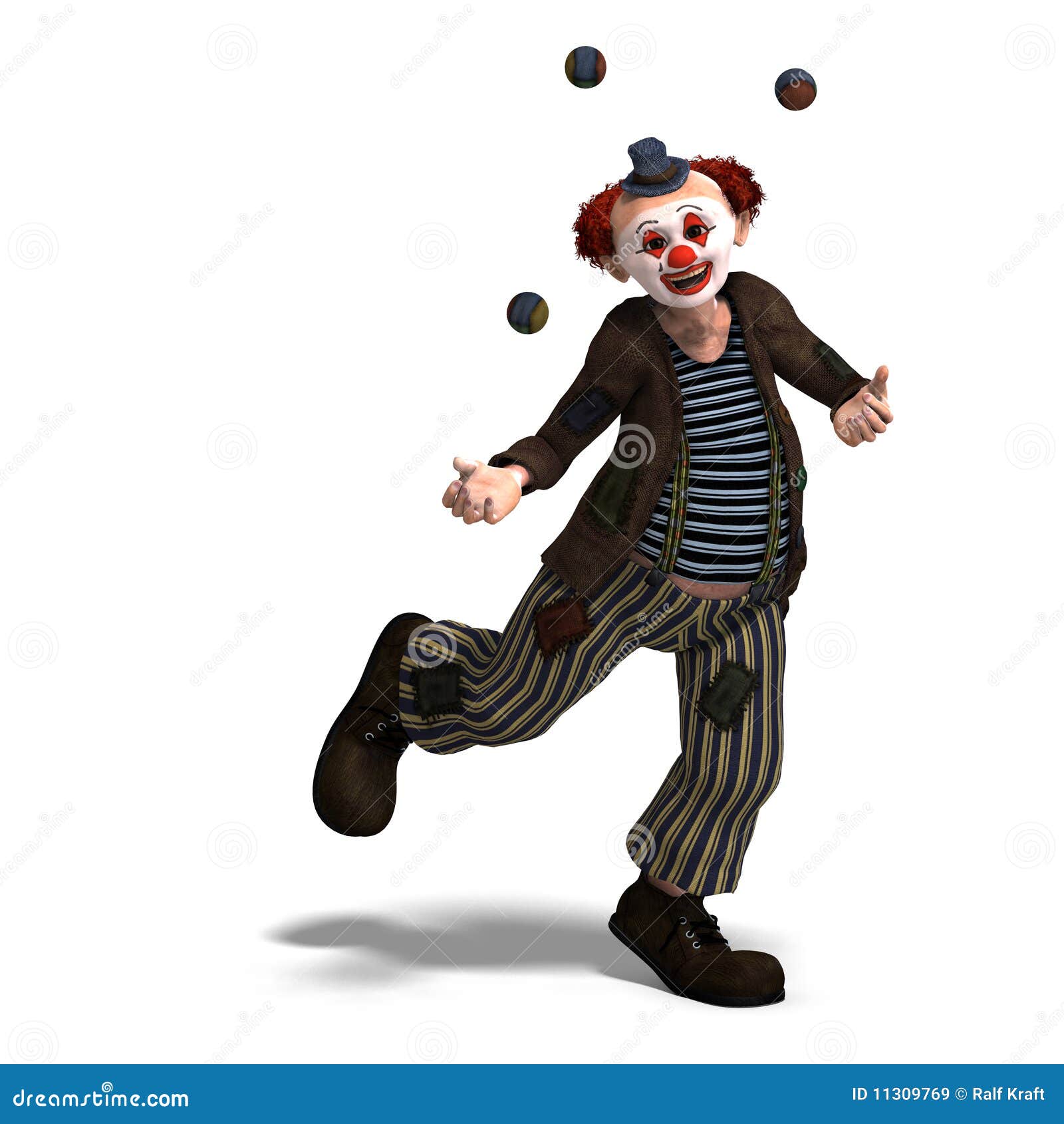 Funny Circus Clown with Lot of Emotions Stock Illustration ...
