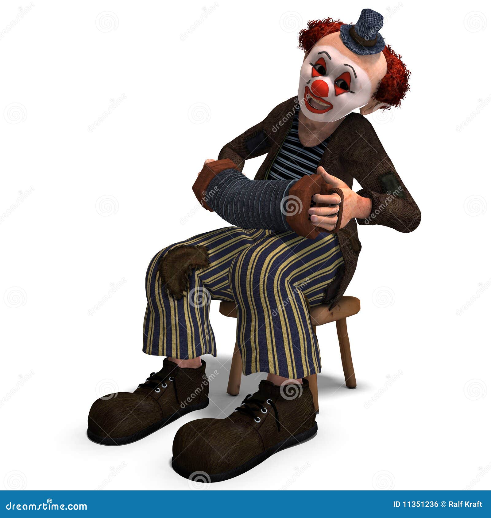Funny Circus Clown with Lot of Emotions Stock Illustration ...