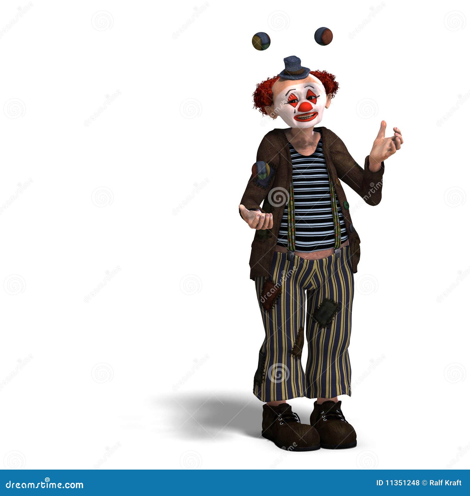 Funny Circus Clown with Lot of Emotions Stock Illustration ...