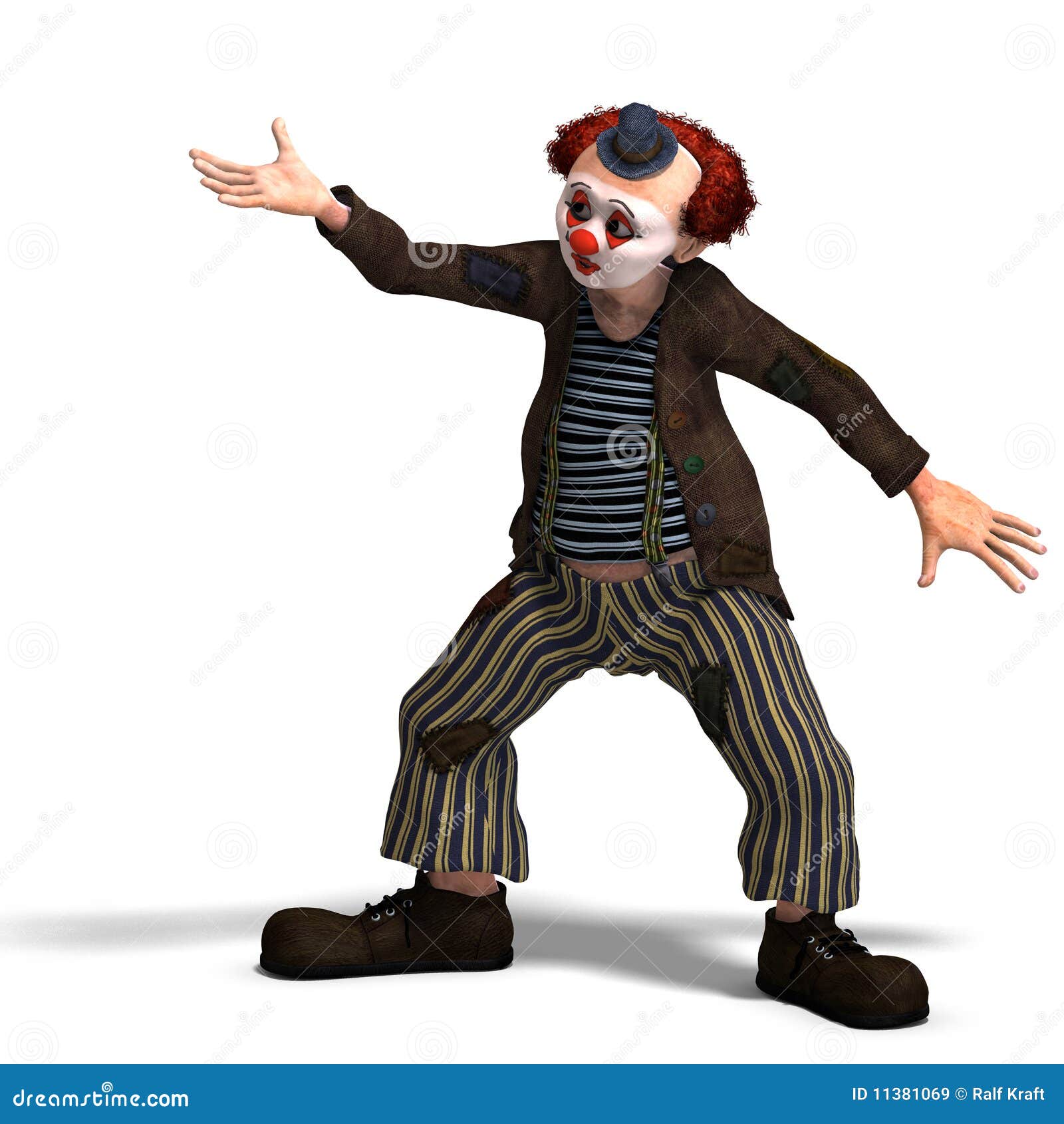 Funny Circus Clown with Lot of Emotions Stock Illustration ...