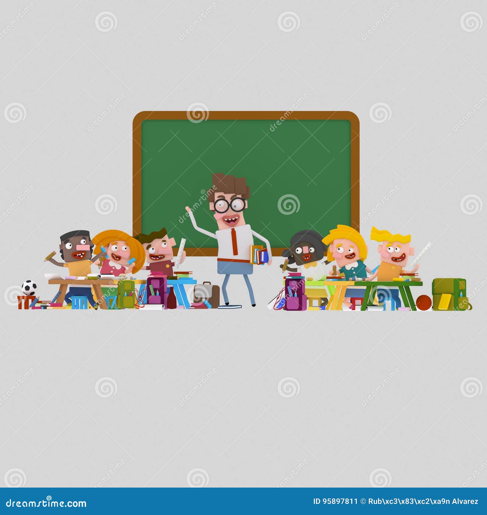 Funny classroom stock illustration. Illustration of education - 95897811