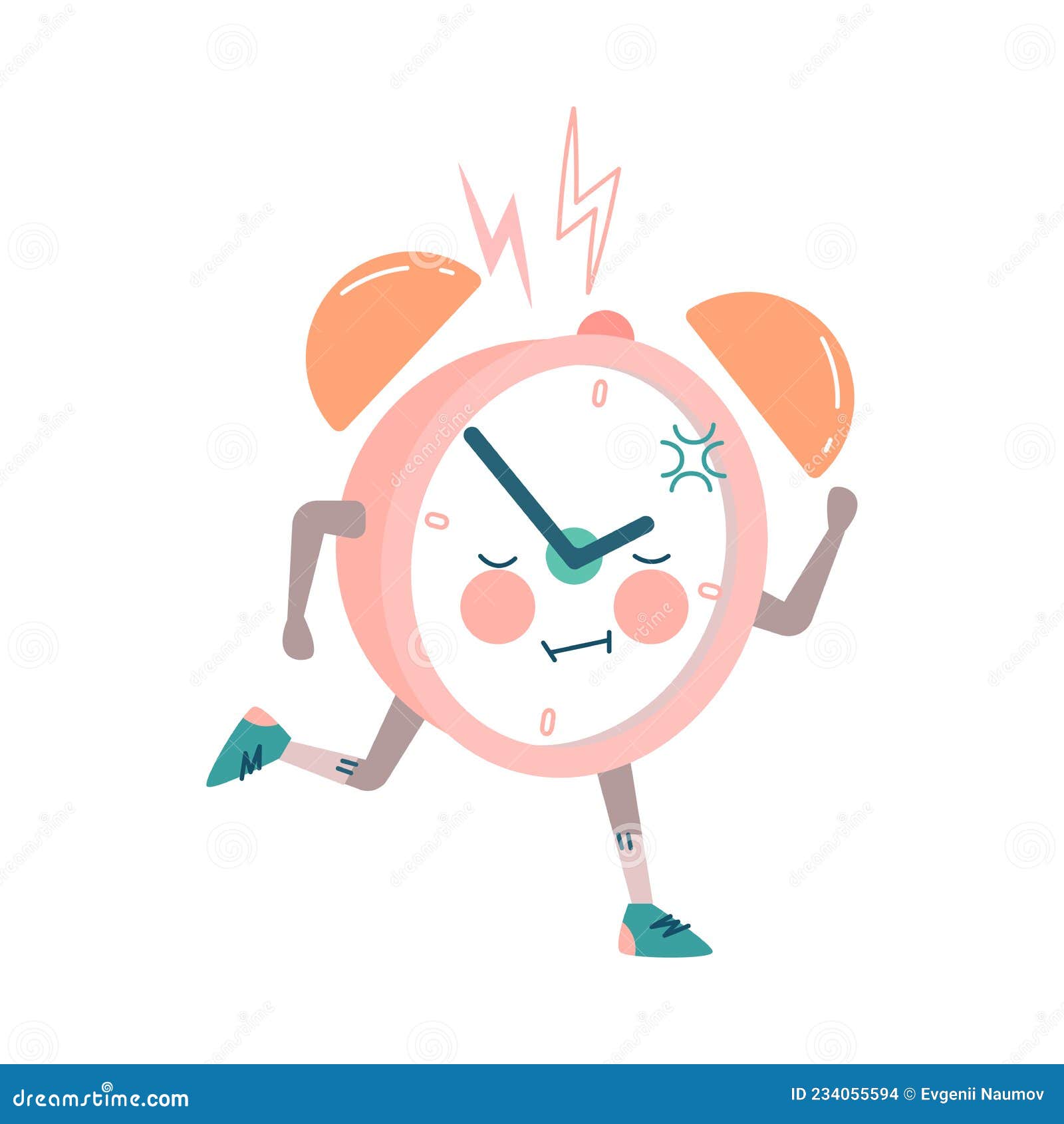 Funny Clock Character Holding Placard With Sad Smiley Vector ...