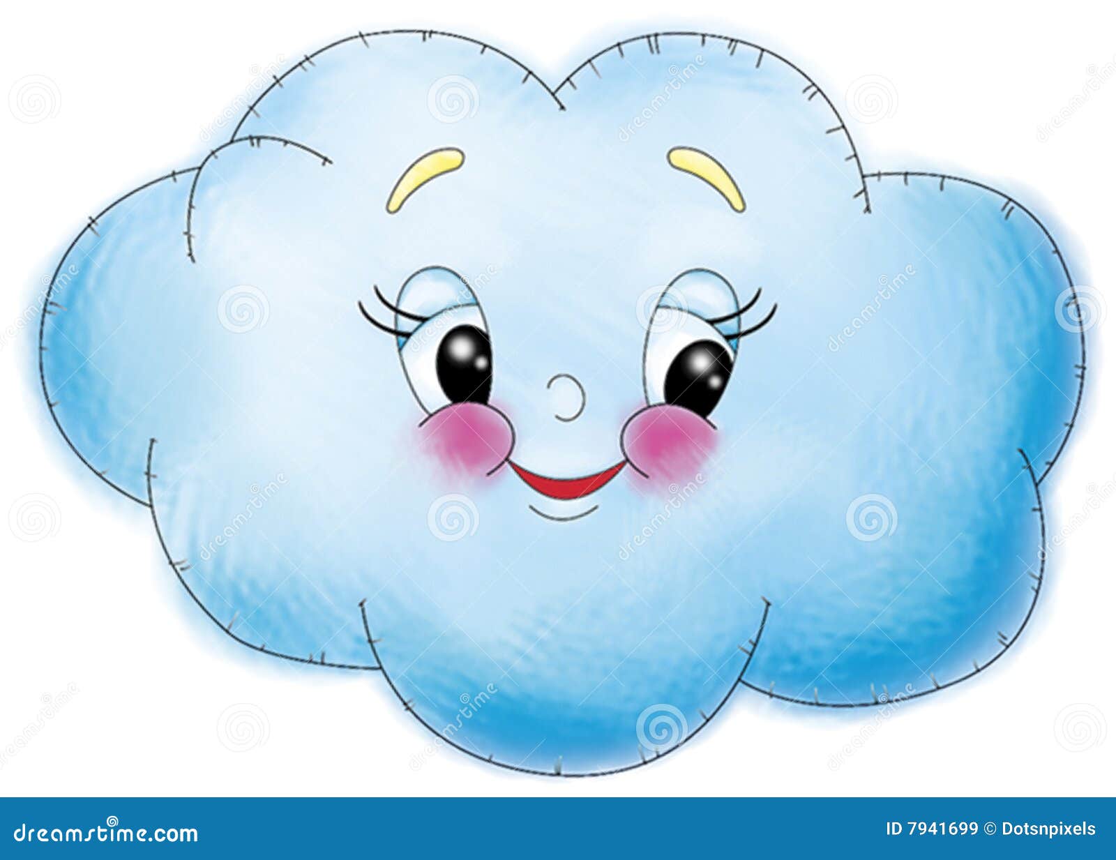 Funny cloud stock illustration. Illustration of cartoons - 7941699