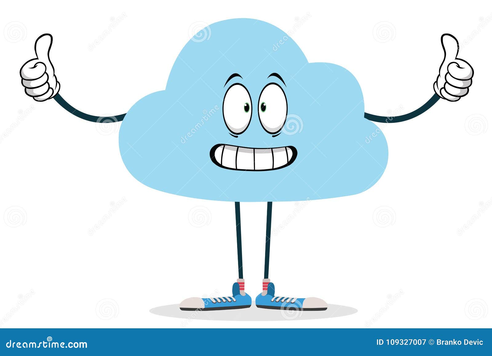 Funny Cloud Character Vector Illustration Stock Vector - Illustration ...