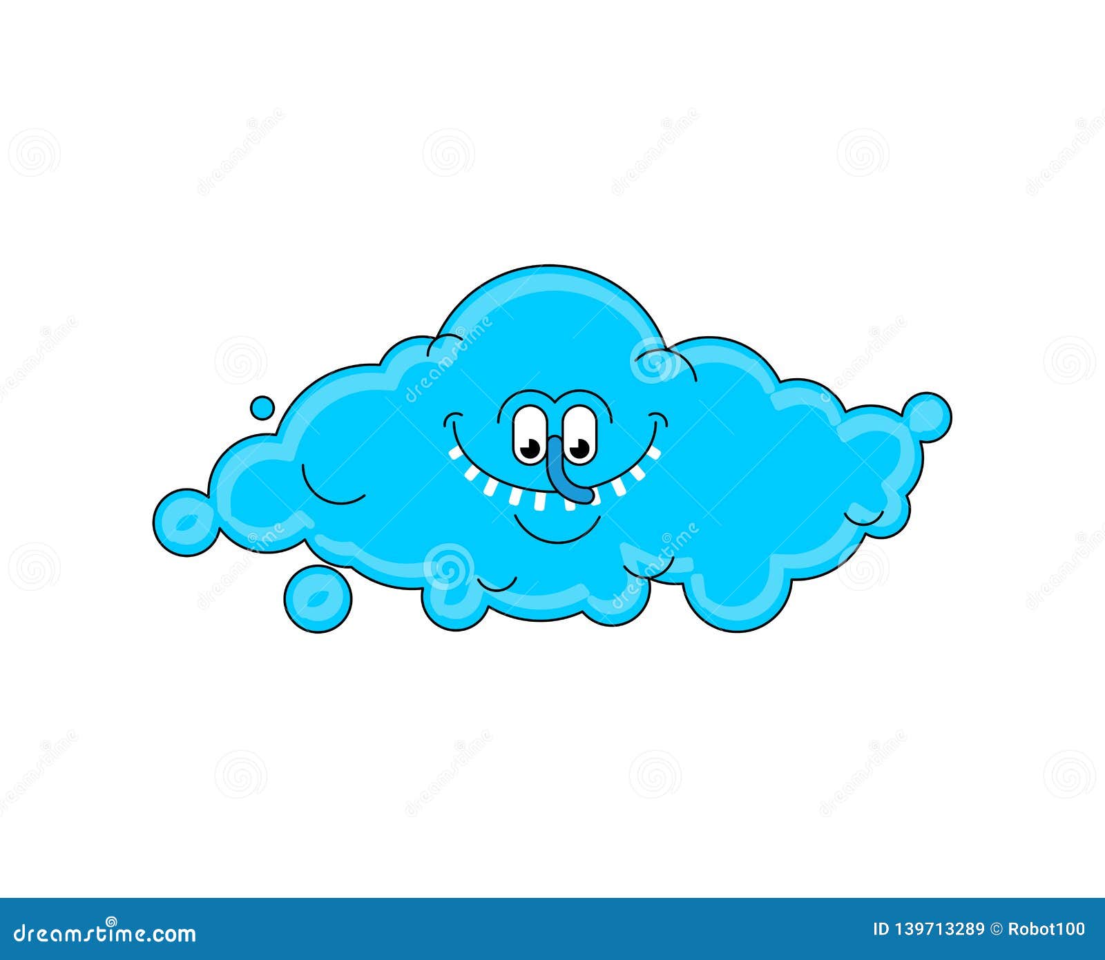 Funny Cloud In Cartoon Style On Blue Background And Quote HEAD IN ...