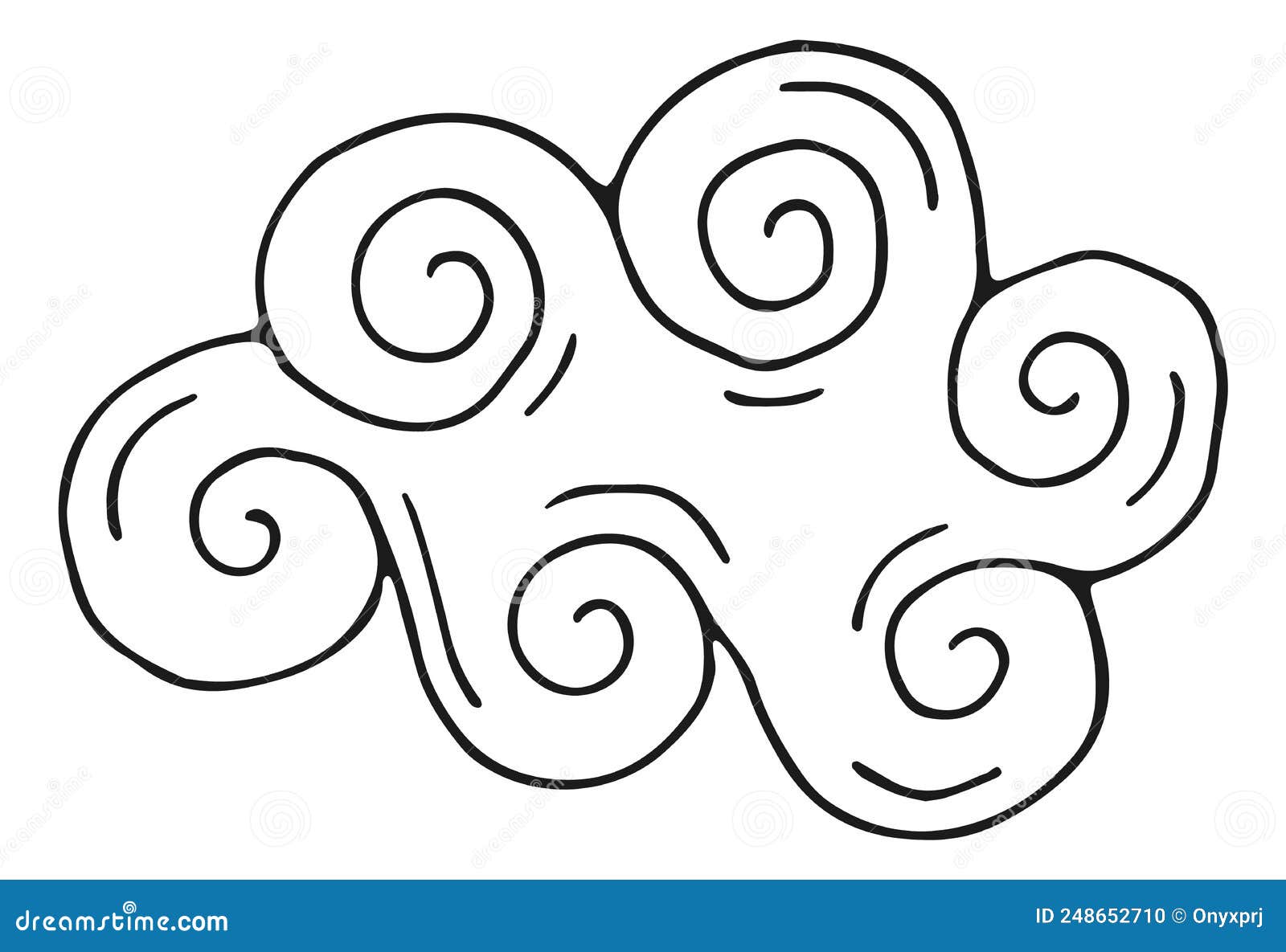 Funny Cloud In Cartoon Style On Blue Background And Quote HEAD IN ...