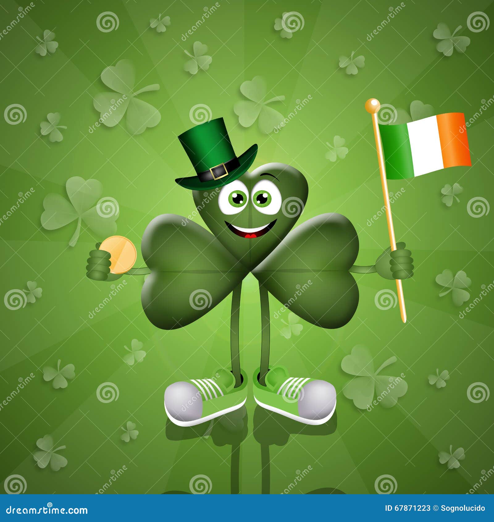 Funny Clover for San Patrick S Day Stock Illustration - Illustration of ...
