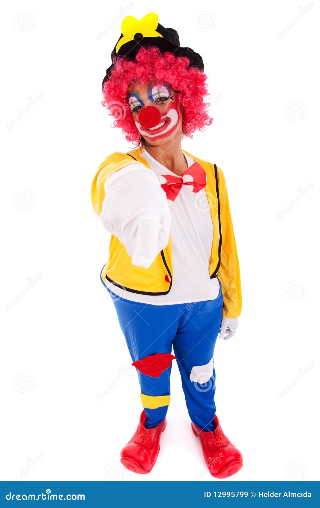 Funny clown stock image. Image of clown, hand, cheerful - 12995799