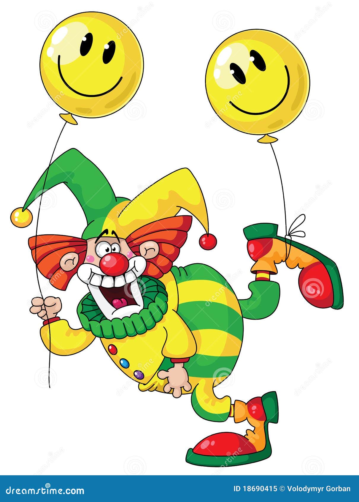 Funny Clown With Makeup-face And Flamboyant Costume Performing Comedy ...