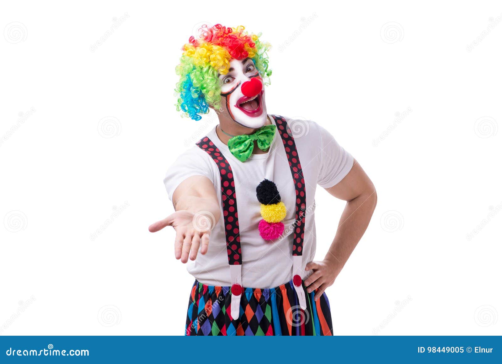 The Funny Clown Acting Silly Isolated on White Background Stock Image ...