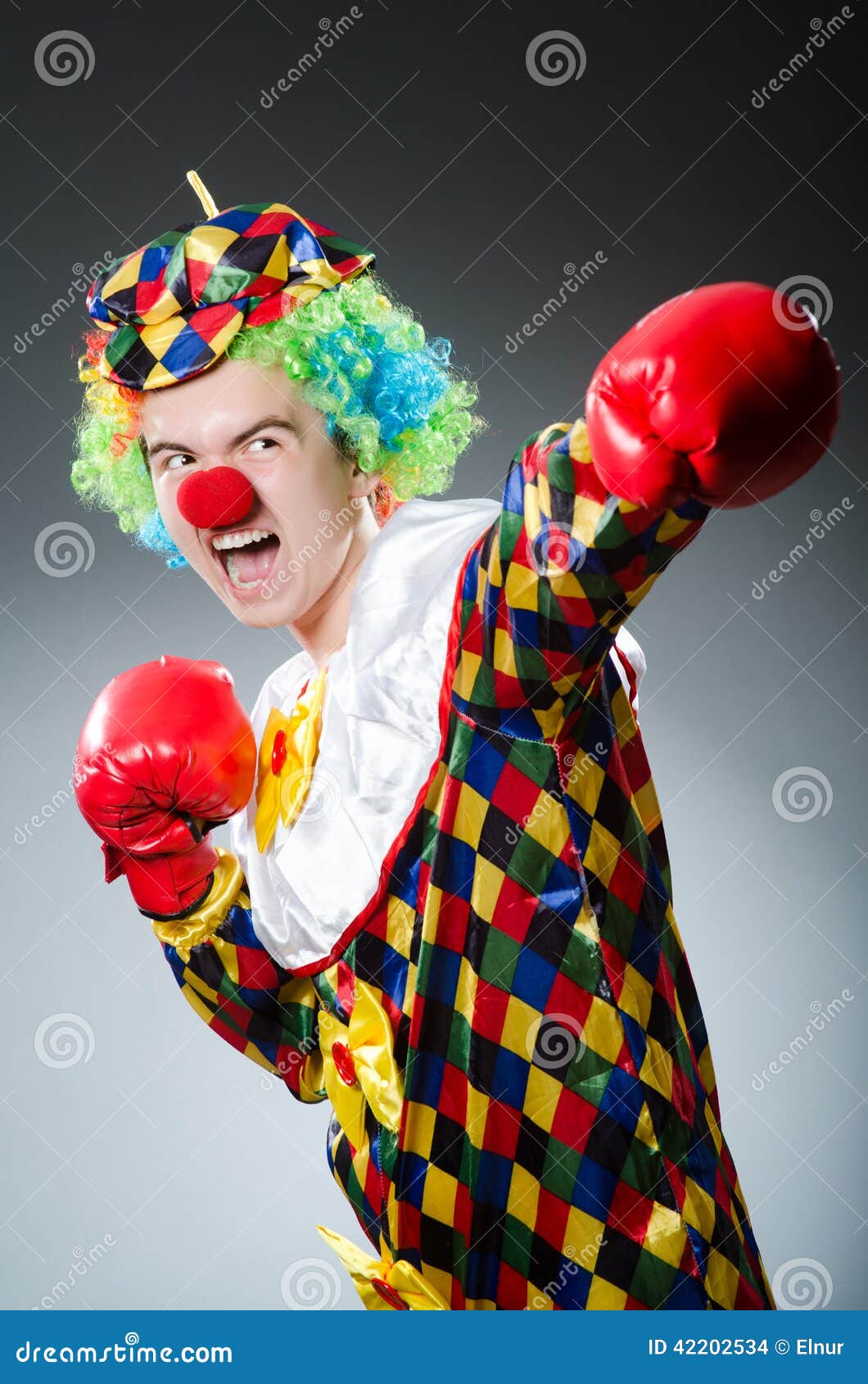 Funny clown with box stock photo. Image of buffoon, comedy - 42202534