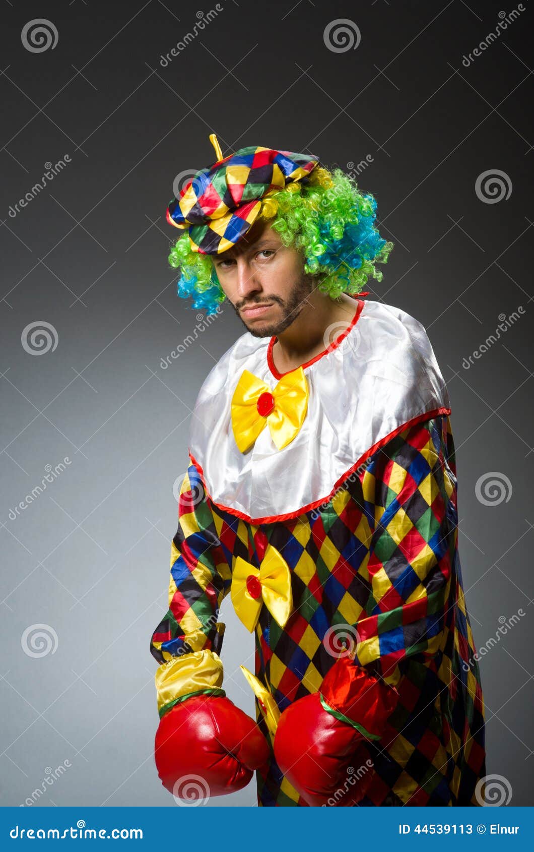 Funny clown with boxing stock image. Image of conflict - 44539113