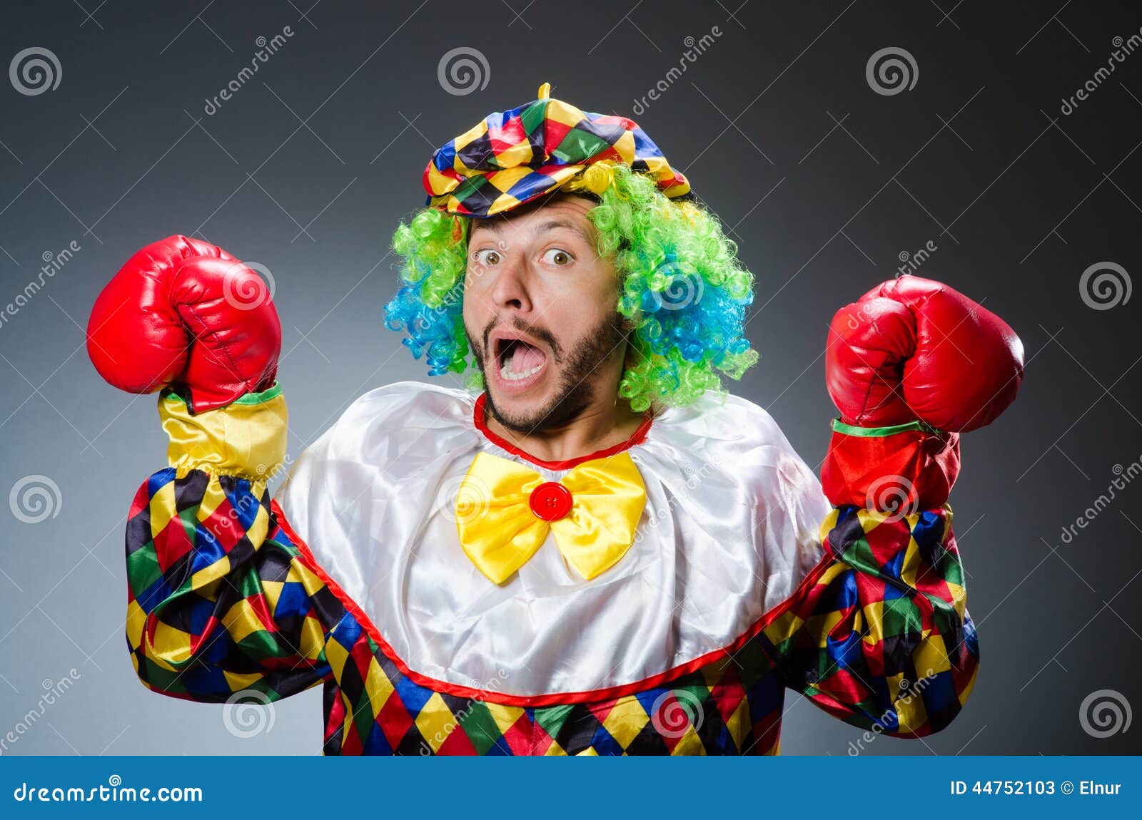Funny clown with boxing stock image. Image of humour - 44752103
