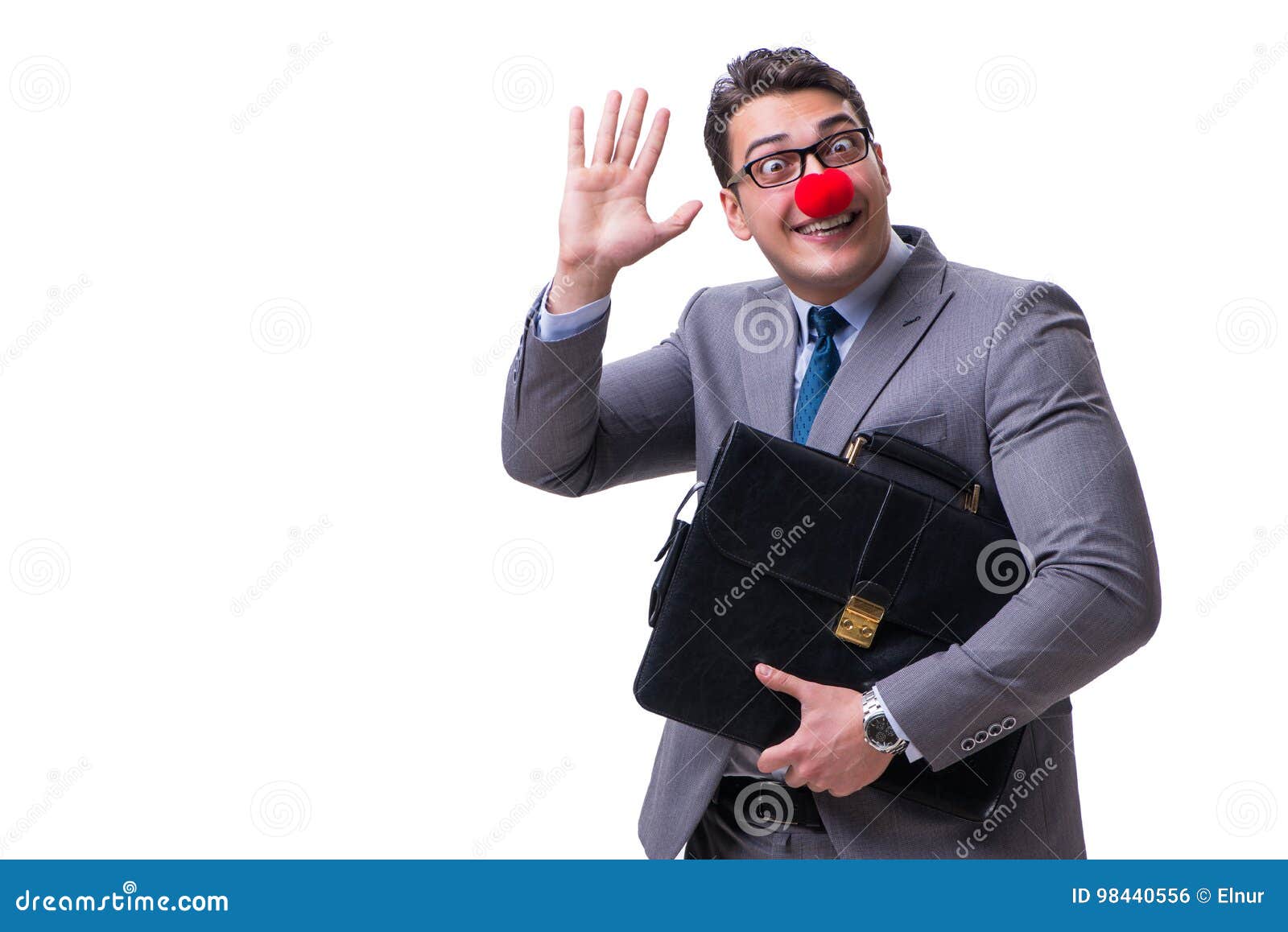 The Funny Clown with Briefcase on White Stock Photo - Image of case ...